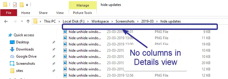 How to Fix Columns Disappearing in File Explorer's Details View
