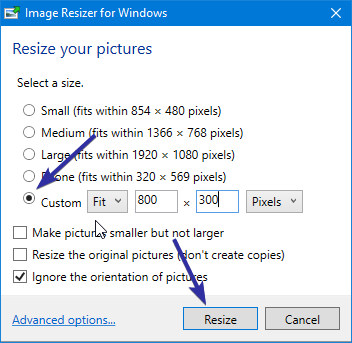 How to Resize Images from Right-click Context Menu in Windows 10