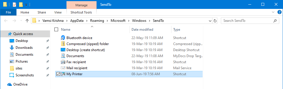 How to Add Printer to "Send to" Menu on Windows 10