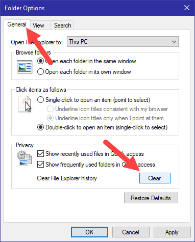 How to Clear Recent Files in Windows 10 File Explorer