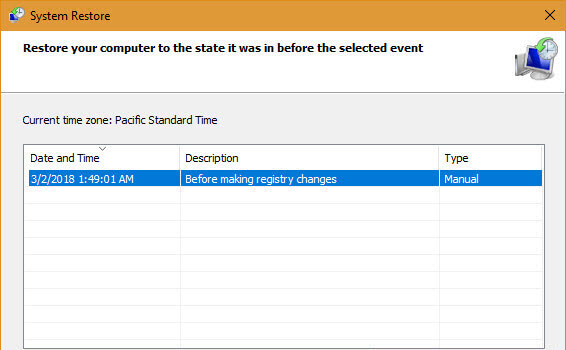 How To List And Open System Restore Points In Windows 10