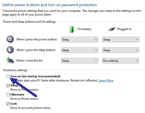How to Turn OFF Fast Startup in Windows 10